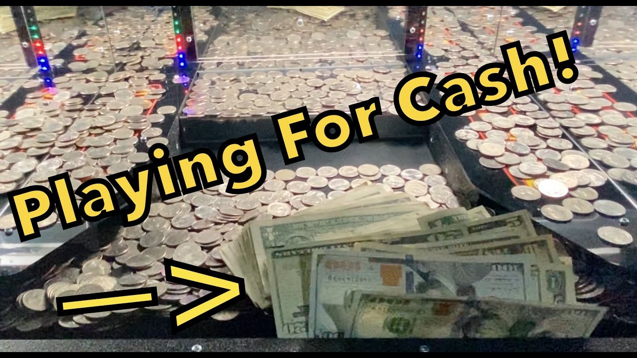 Playing For A Pile Of Cash! Quarter Pusher Machine! - YouTube