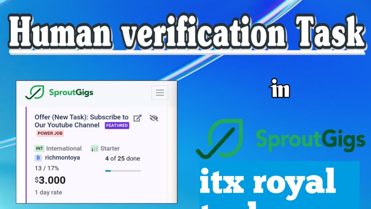 What is Human Verification || how to complete Sproutgigs Human ...