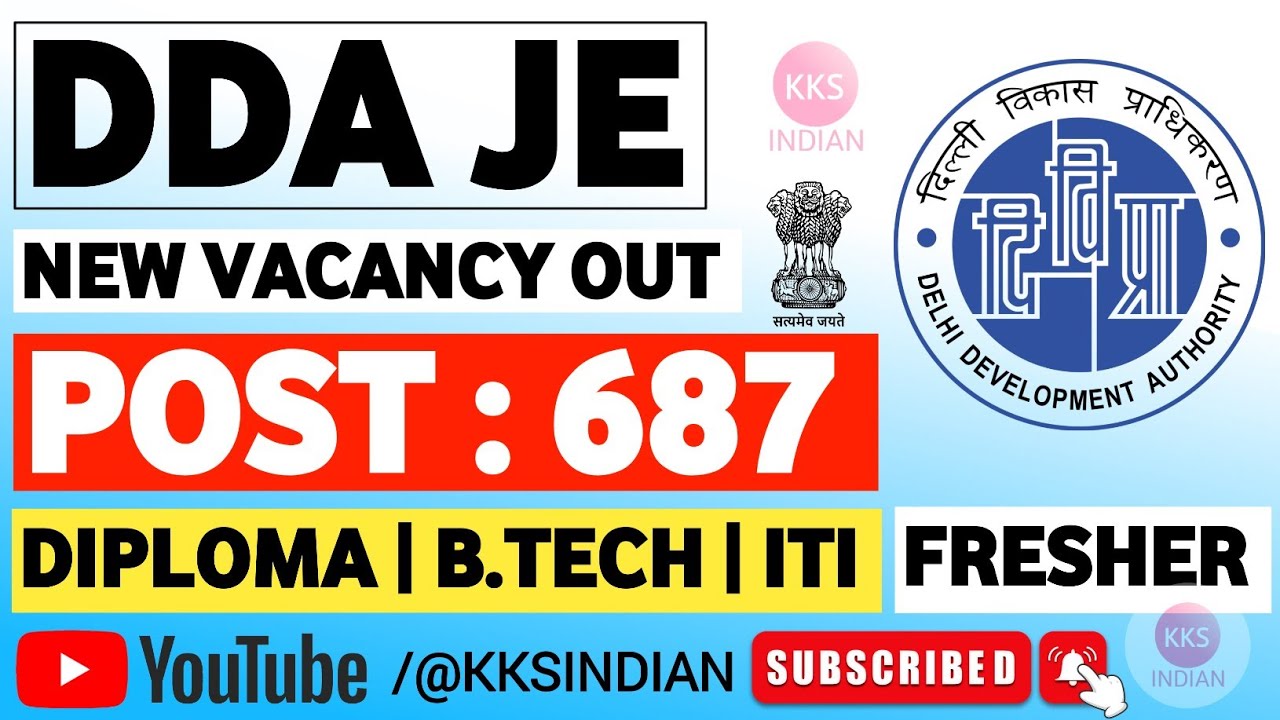 DDA JE New Vacancy Out | DDA JE New Recruitment 2023 | DDA JE ...