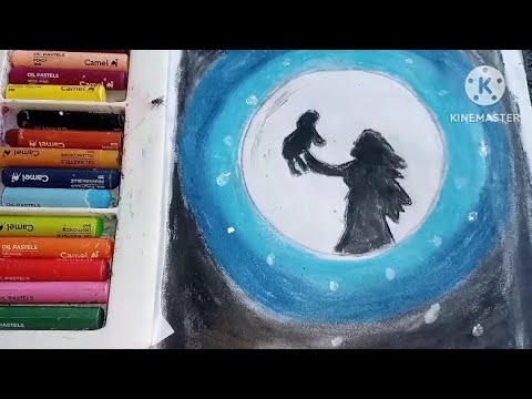 How to draw a maa and baby love drawing lloil pastels colours ♥️♥️ ...