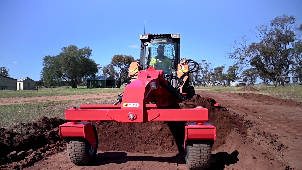 Himac Attachments - Grader Blade In Action - YouTube