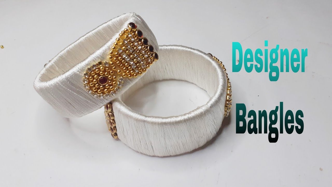 New White Thread Bangles || How to Make Silk Thread Bangles at Home ...