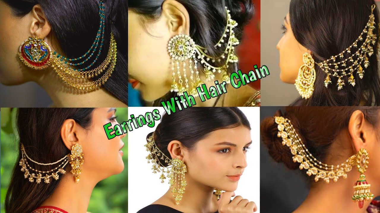 Beautiful Hair Chain Earrings | Fany Chain Jhumka | Party Wear Earrings ...