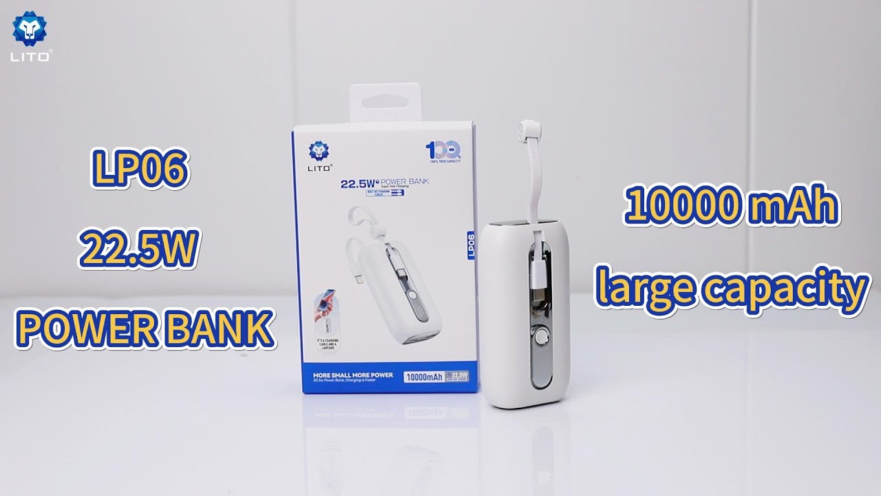 LITO LP06 22.5W 10000mAh Power Bank with Built-in Cables! 4 Devices ...