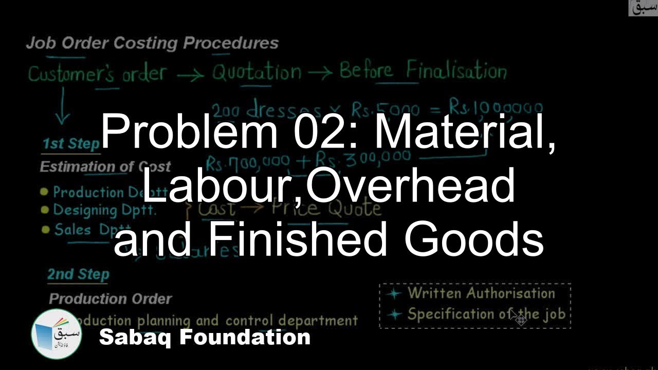 Problem 02: Material, Labour,Overhead and Finished Goods, Accounting ...