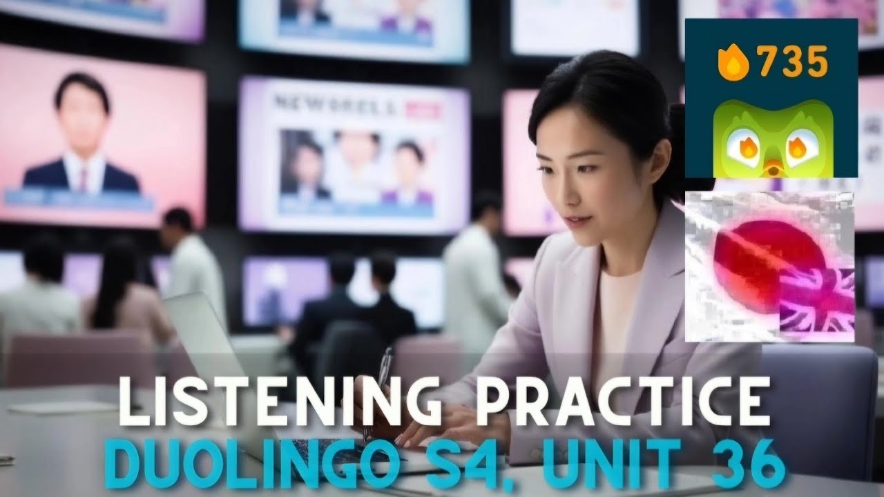 Listening practice. S4 unit 36: Talk about the news. Japanese Duolingo ...
