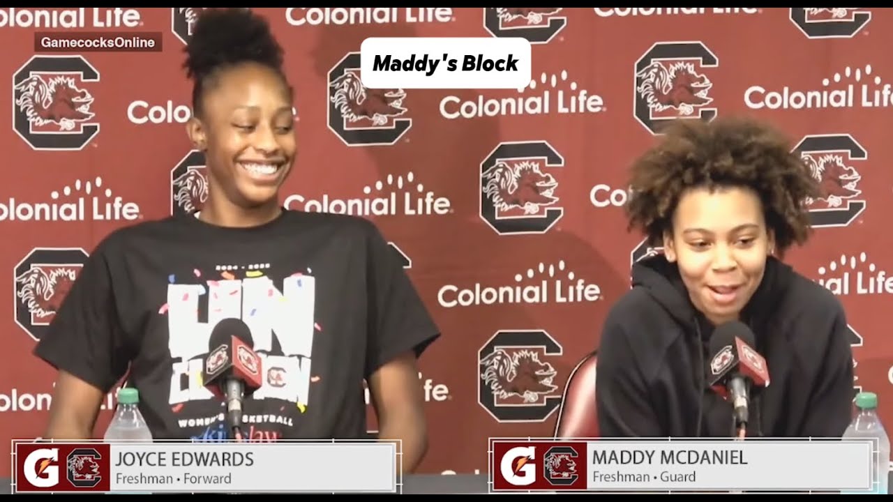 South Carolina Post Win Presser - Gamecocks WBB Players (Charleston Thu ...