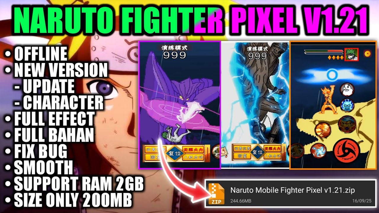 KEREN BANGET🔥 NARUTO MOBILE FIGHTING PIXEL ANDROID OFFLINE | RINGAN DAN ...