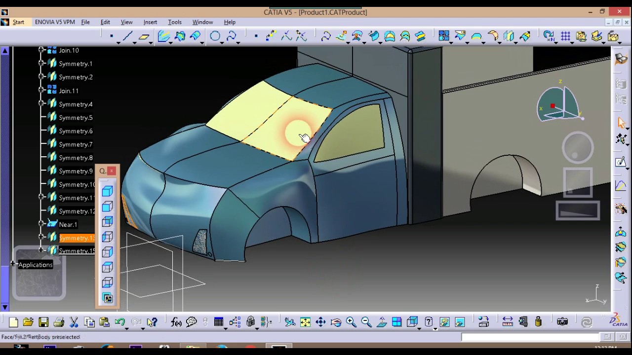 Car Design Tutorial in CATIA V5 CAB DESIGN PART 6 - YouTube