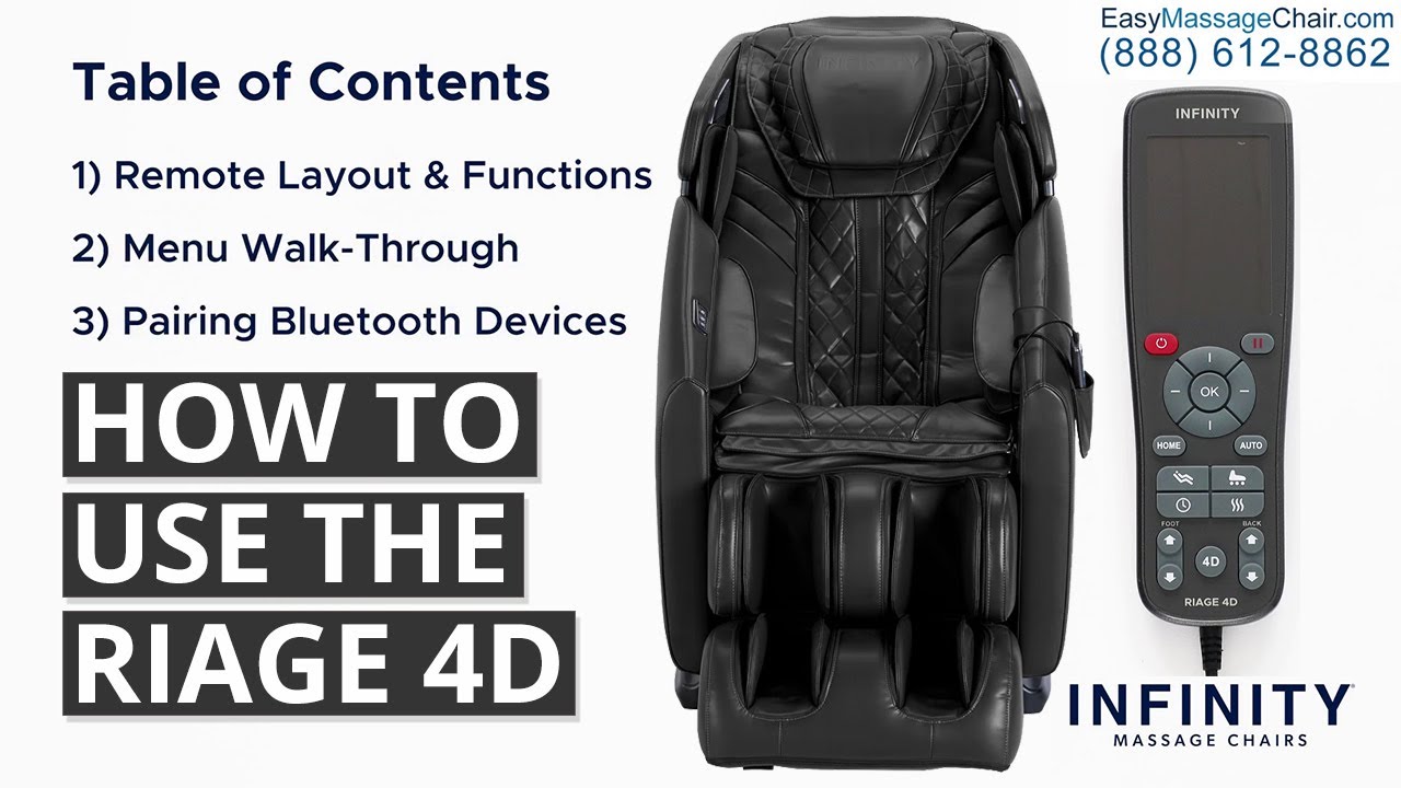 How To Operate The Infinity Riage 4D Massage Chair - YouTube
