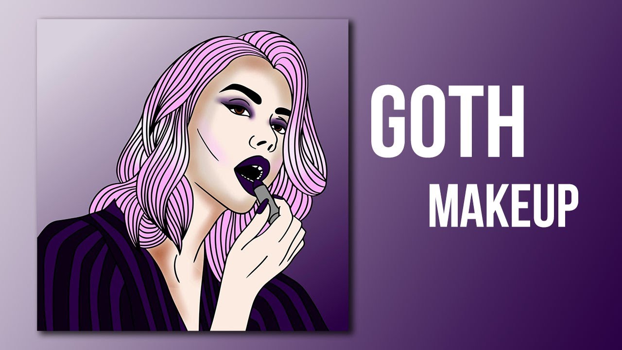 How to draw goth makeup - YouTube