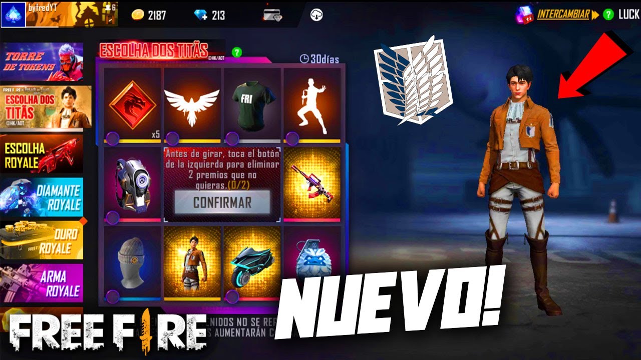 🔥 YA SALIO! RULETA MAGICA DE FREE FIRE ATAQUE DE LOS TITANES, PASE ...