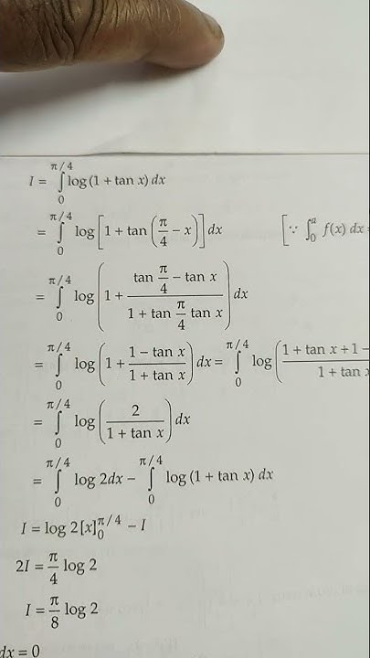 integration 0 to pi/4 log(1+tanx)dx - YouTube