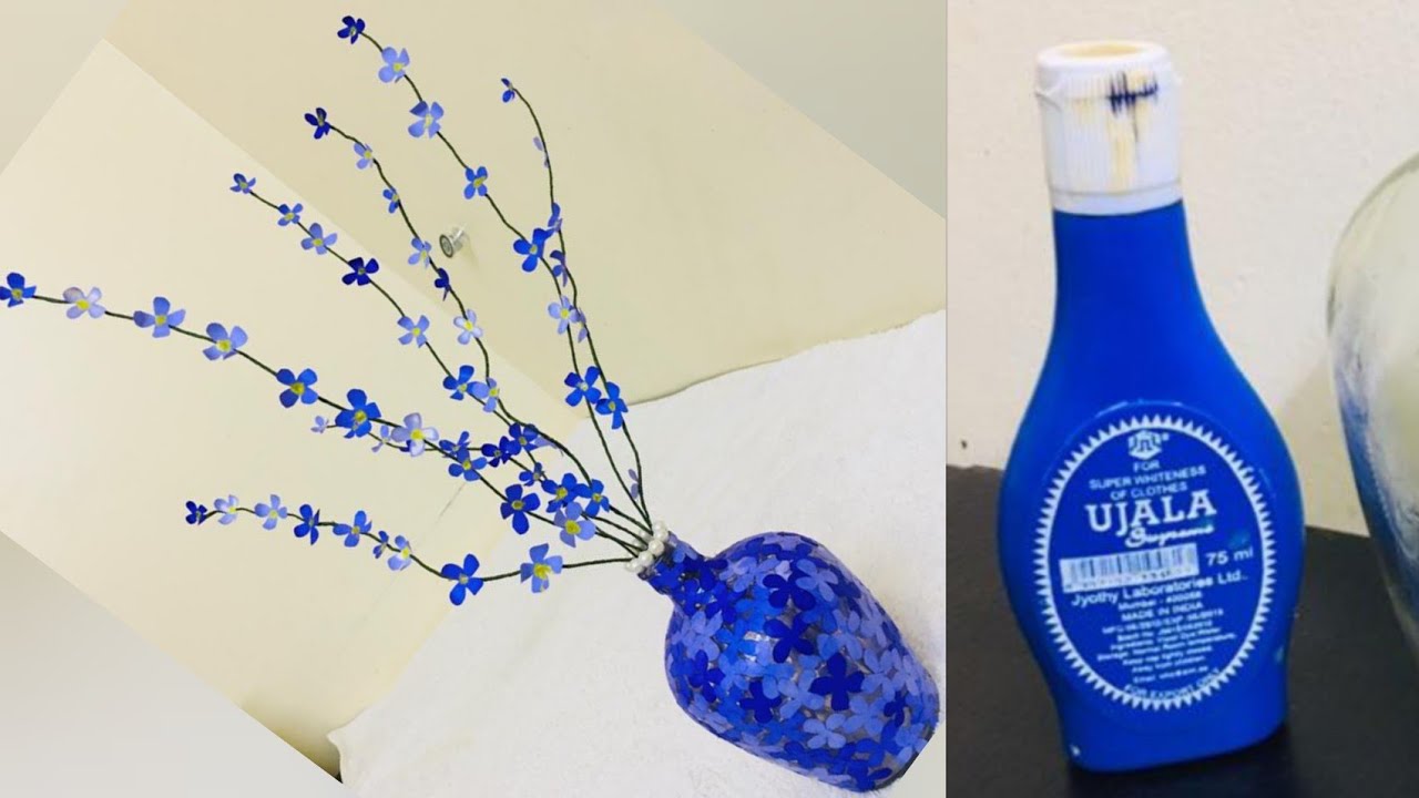 Easy Bottle Craft / Bottle Decor With Ujala / DIY - YouTube
