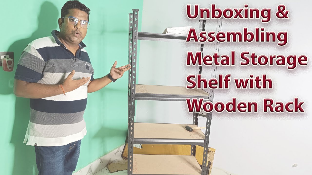 Unboxing & Assemble Metal Storage shelf with Wooden Rack | Best Metal ...