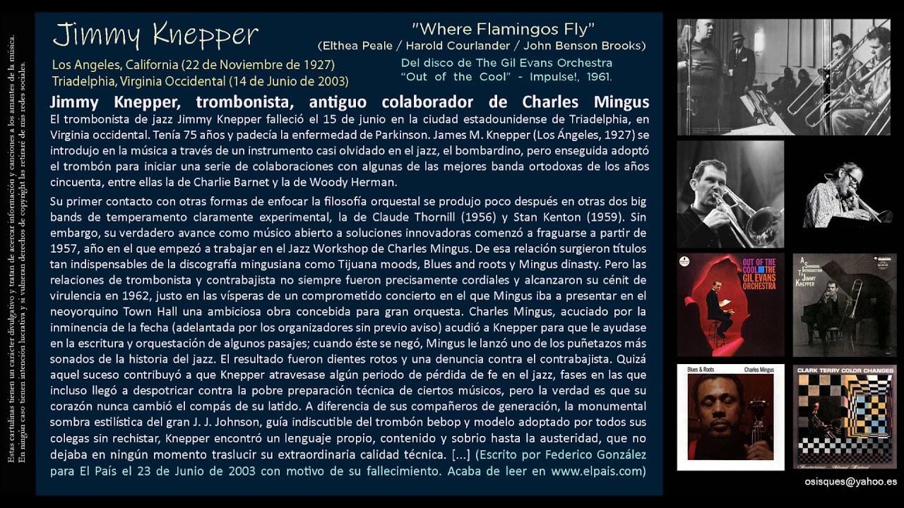 Jimmy Knepper (1927 - 2003) - Trombonista - Where Flamingos Fly (The ...