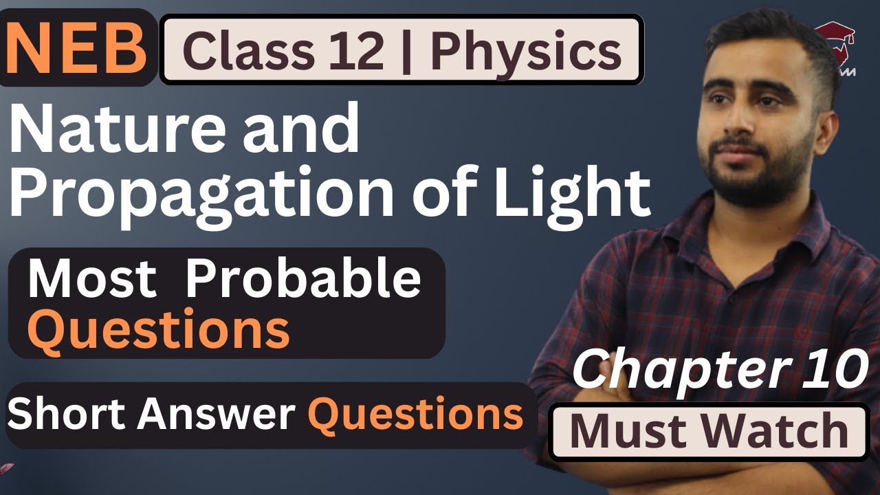 Nature and Propagation of Light || Important Short Questions || Class ...