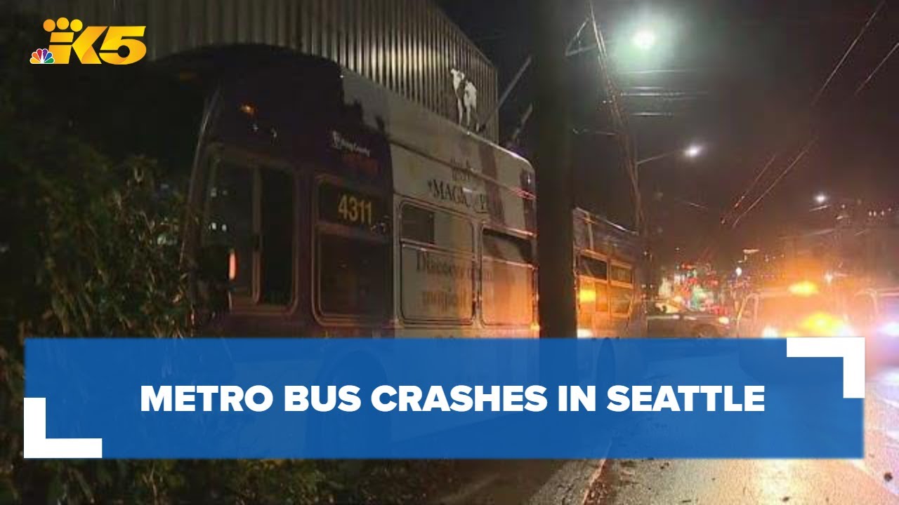 Metro bus crashes into building in Seattle - YouTube