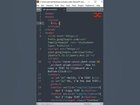 Copy Text | HTML CSS JavaScript - YouTube
