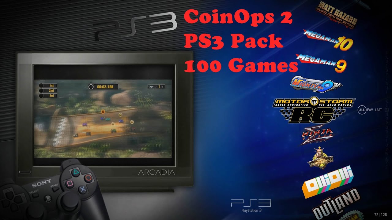 New CoinOps Playstation 3 Game Pack - 100 Games! - YouTube