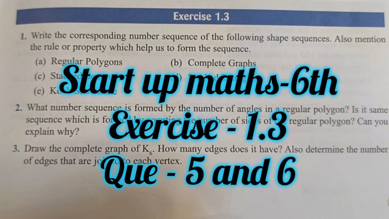 viva education start up mathematics class 6 ex 1.3 | start up maths ex ...