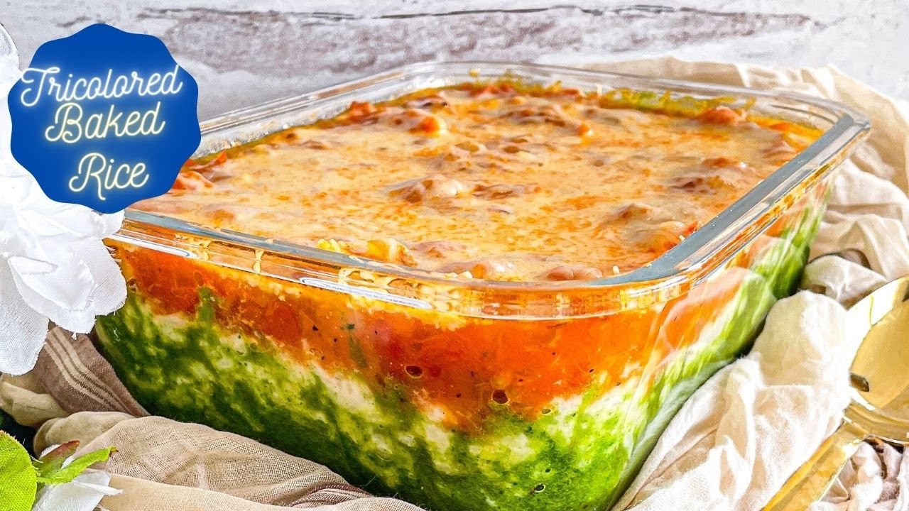 Tri colored Baked Rice- a delicious Vegetarian Indian fusion recipe fit ...
