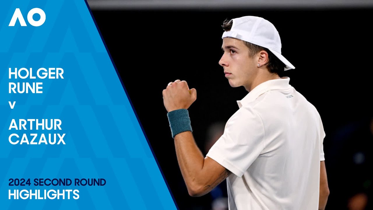 Holger Rune v Arthur Cazaux Highlights | Australian Open 2024 Second ...