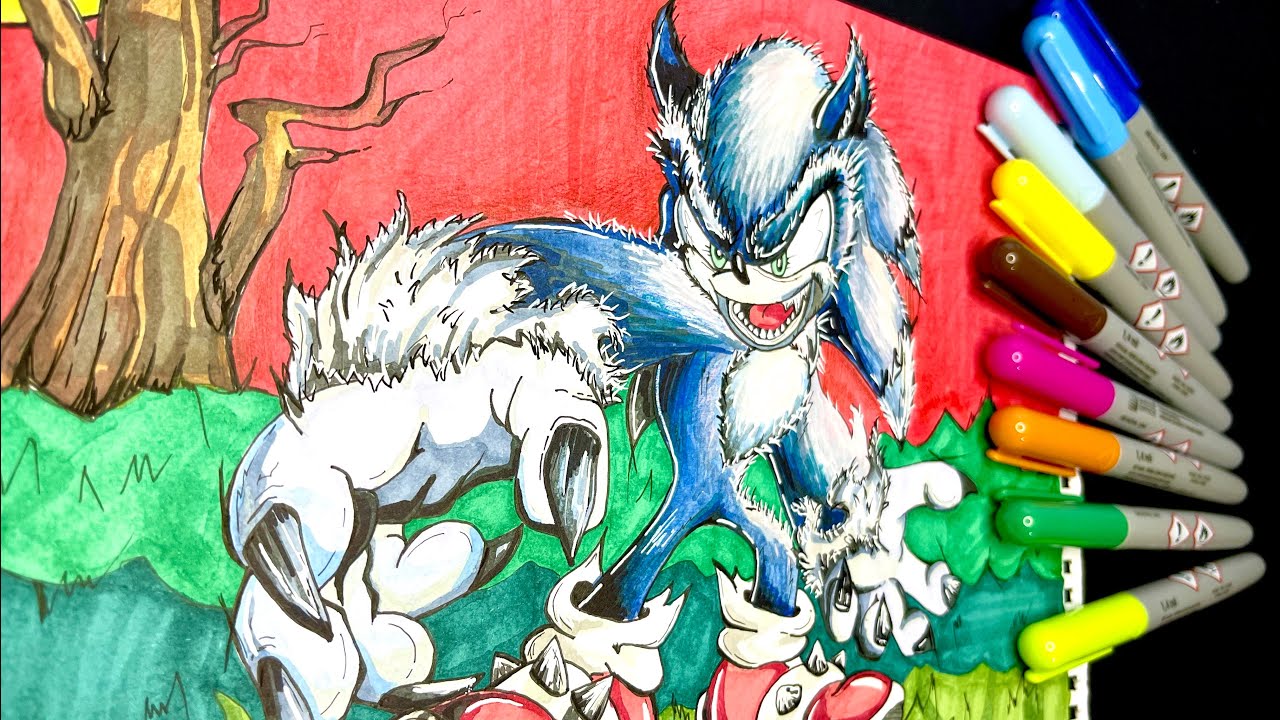 SONIC MOD || Sonic the Hedgehog || DRAWING COLOURING MARKERS - YouTube