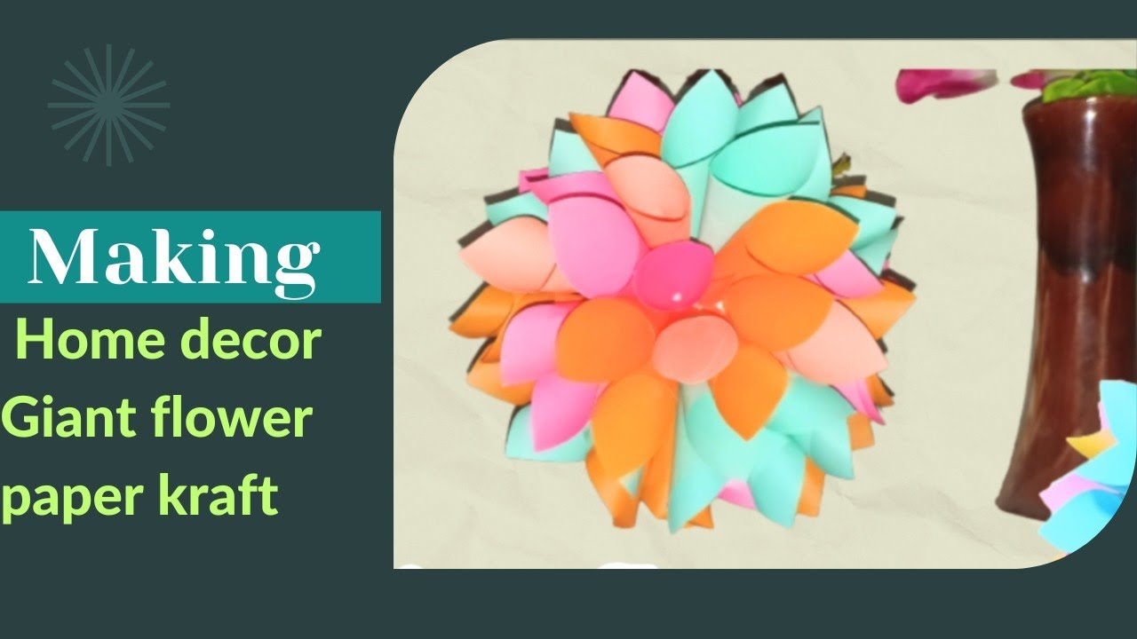how to make a giant flower // making a giant flowes diy // wall decor ...