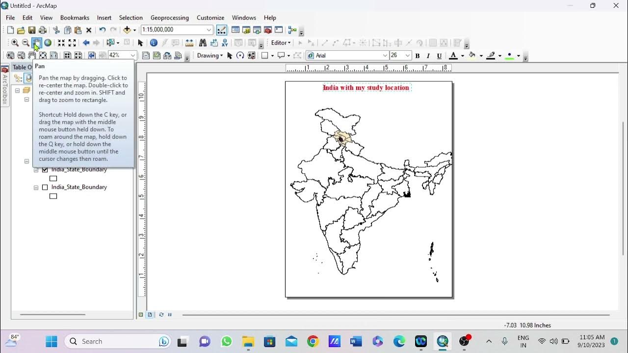 How to make study area map in ArcMap | Full Details | How to add Shapefiles, Title, North Arrow ...