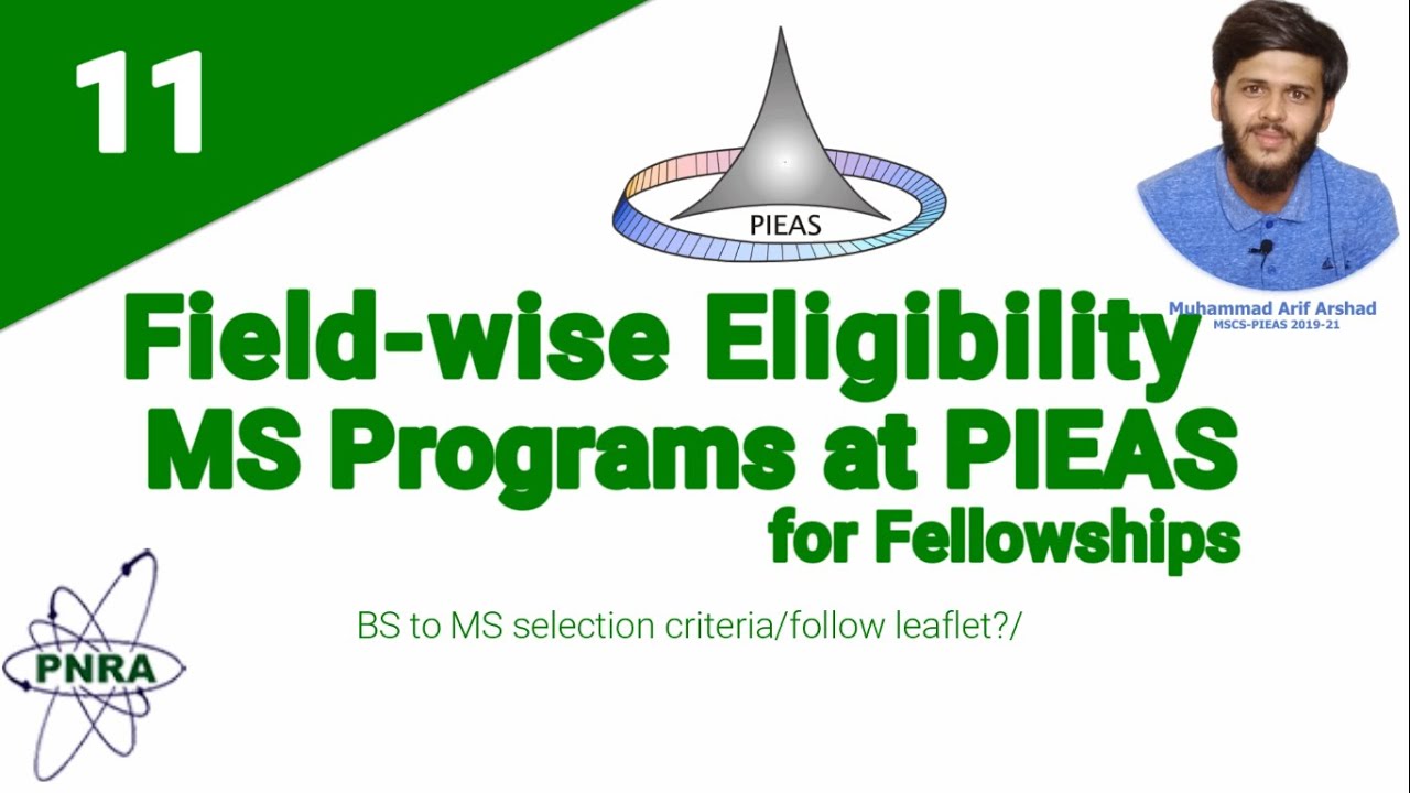 Field-wise Eligibility in various MS Fellowships Programs for PIEAS ...