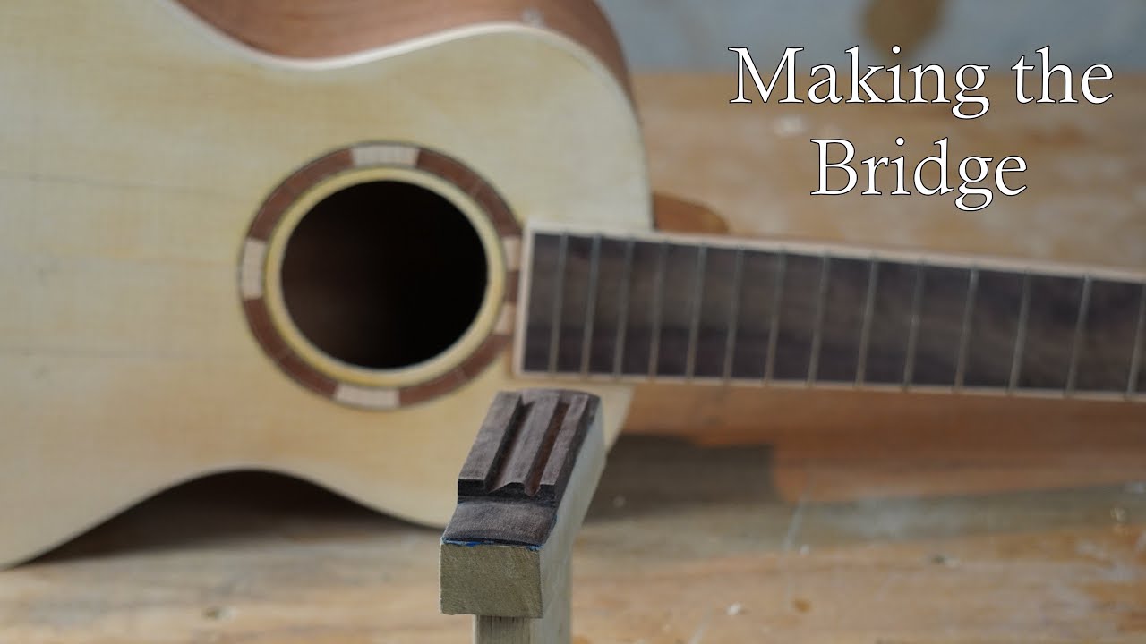 Tenor ukulele build - making the bridge - YouTube