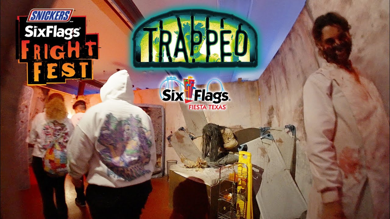 2023 Trapped Haunted House Six Flags Fiesta Texas Fright Fest - YouTube