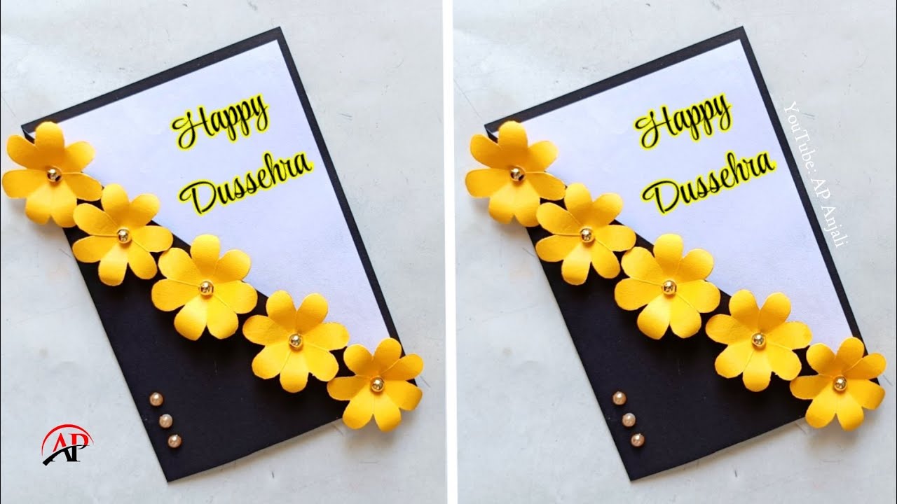 Easy & Beautiful Dussehra Card Making / DIY Diwali Card / How to make ...