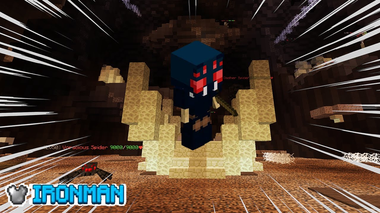 Tarántula minion: 3 Minions de araña en 1, Hypixel Skyblock IronMan ...