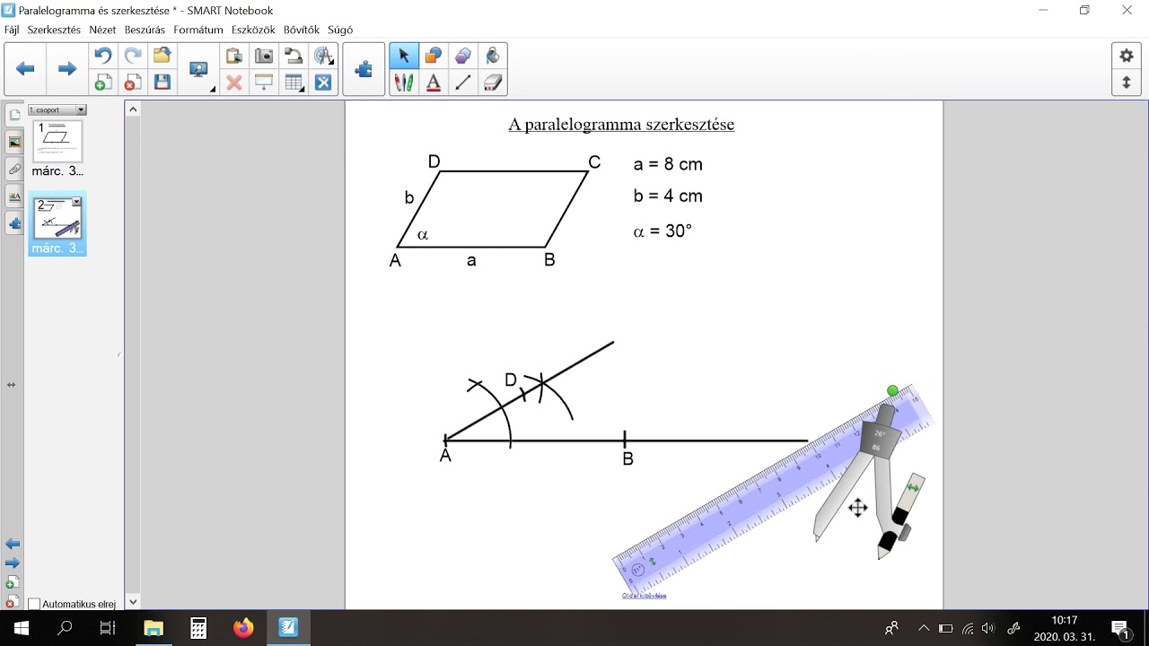 Paralelogramma szerkesztése - YouTube
