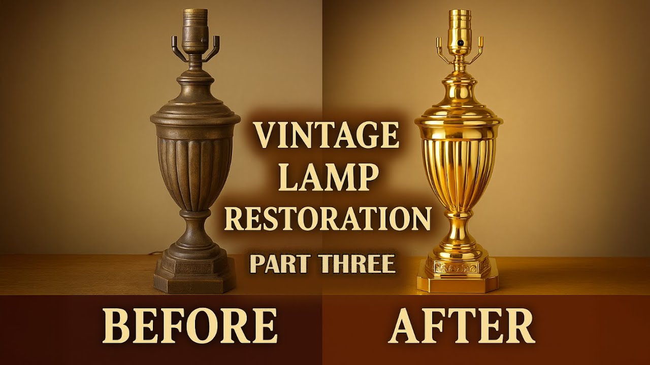 Antique Brass Lamp Restoration | Vintage Lamp Makeover – Part 3 - YouTube