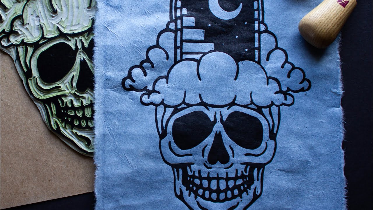 Keep Dreaming Linocut Printmaking Process | Relaxing Art | Satisfying ...