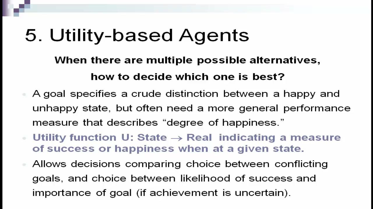 Utility based agent in ai - YouTube