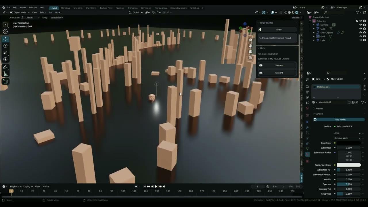 Draw Curve and Scatter Objects on it Blender - Draw Scatter Addon - YouTube