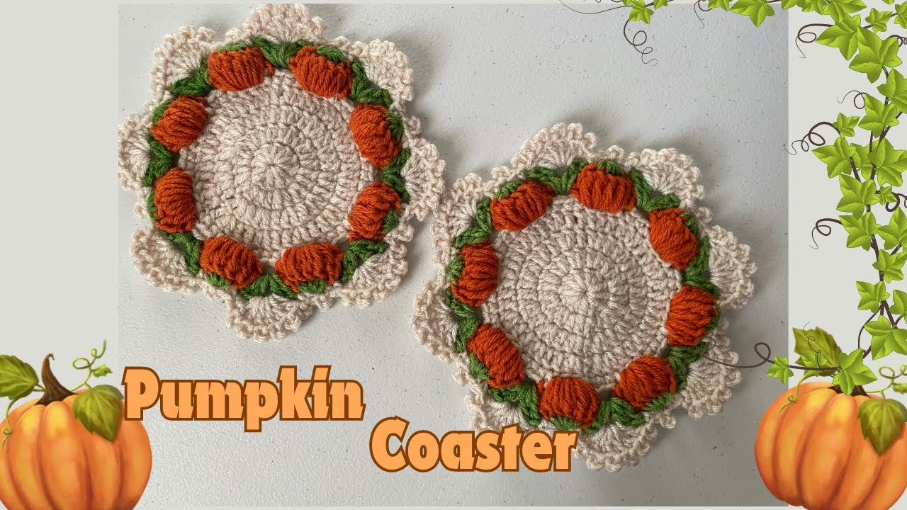 Crochet Pumpkin Coaster Tutorial - YouTube