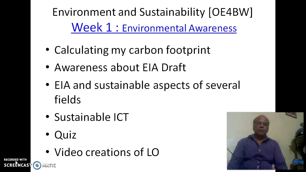 Week 1 LO of Environmental Awareness : Environment and susta - YouTube