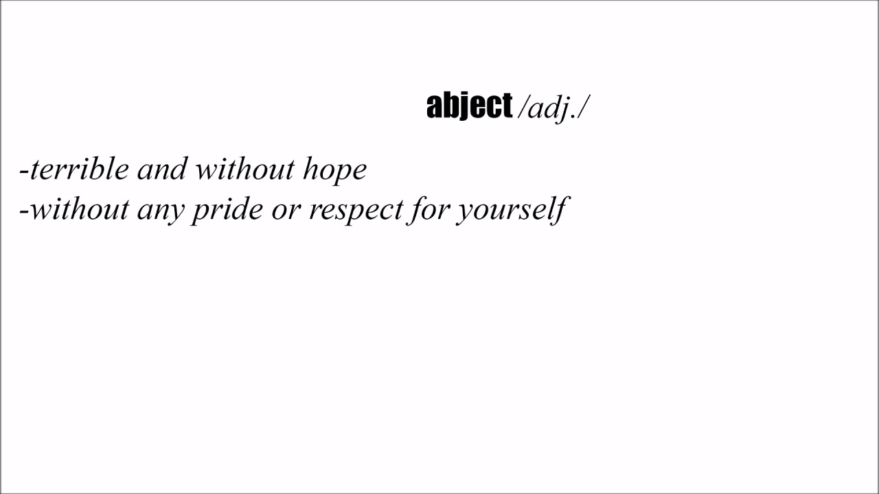 Pronunciation of abject - YouTube