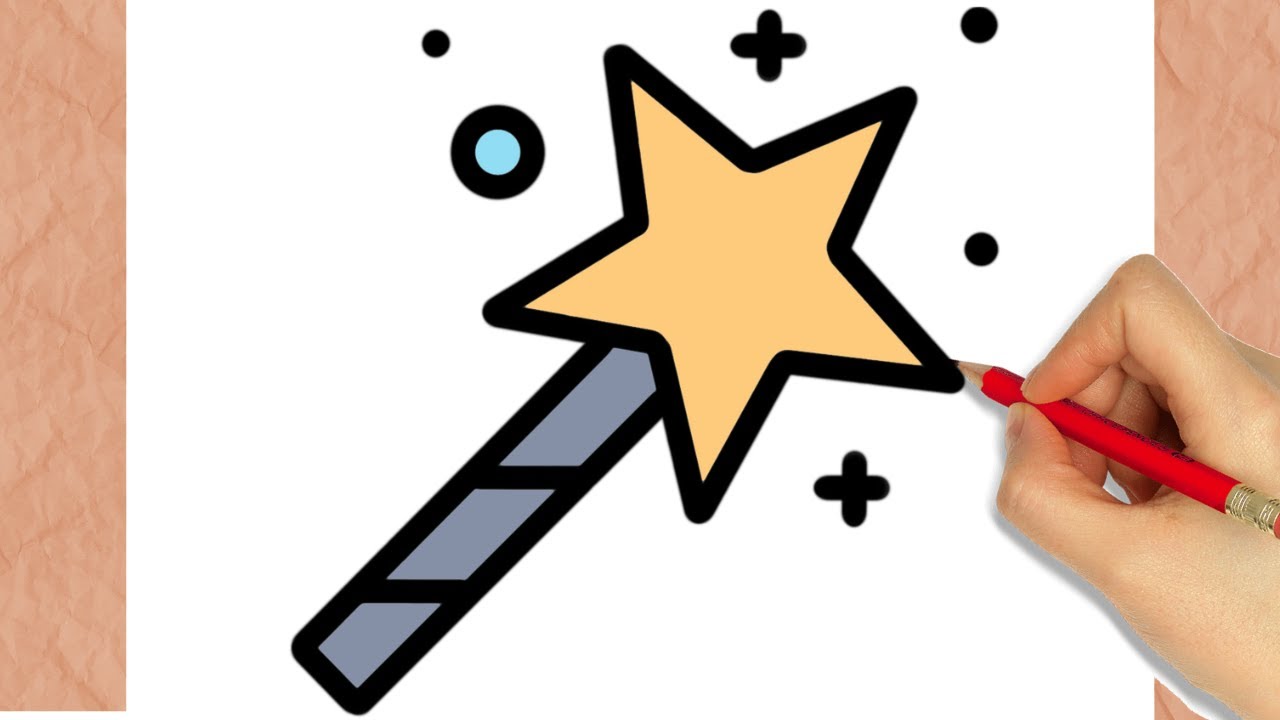 How To Draw Magic wand I Easy ( Step by Step ) - YouTube