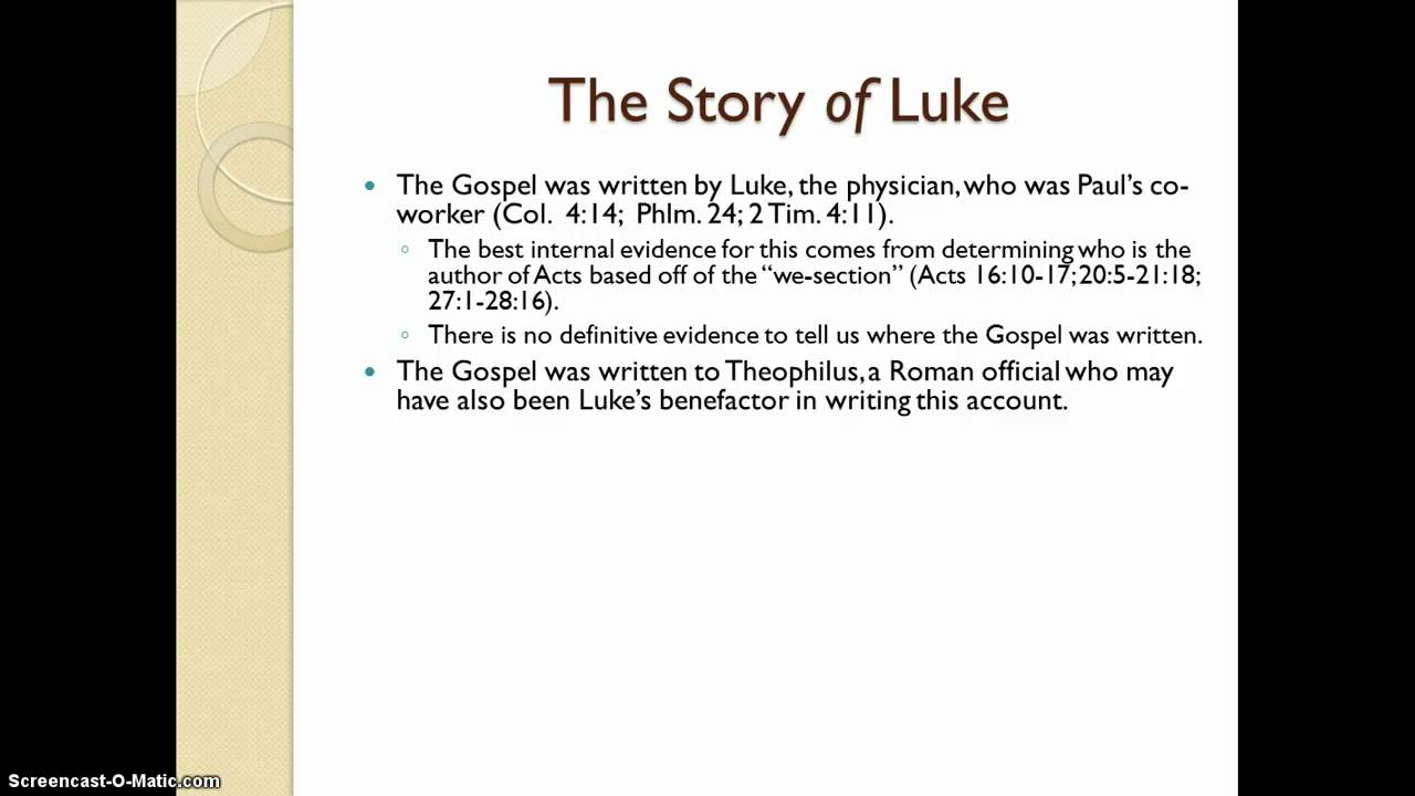 Background of the Gospel of Luke - YouTube