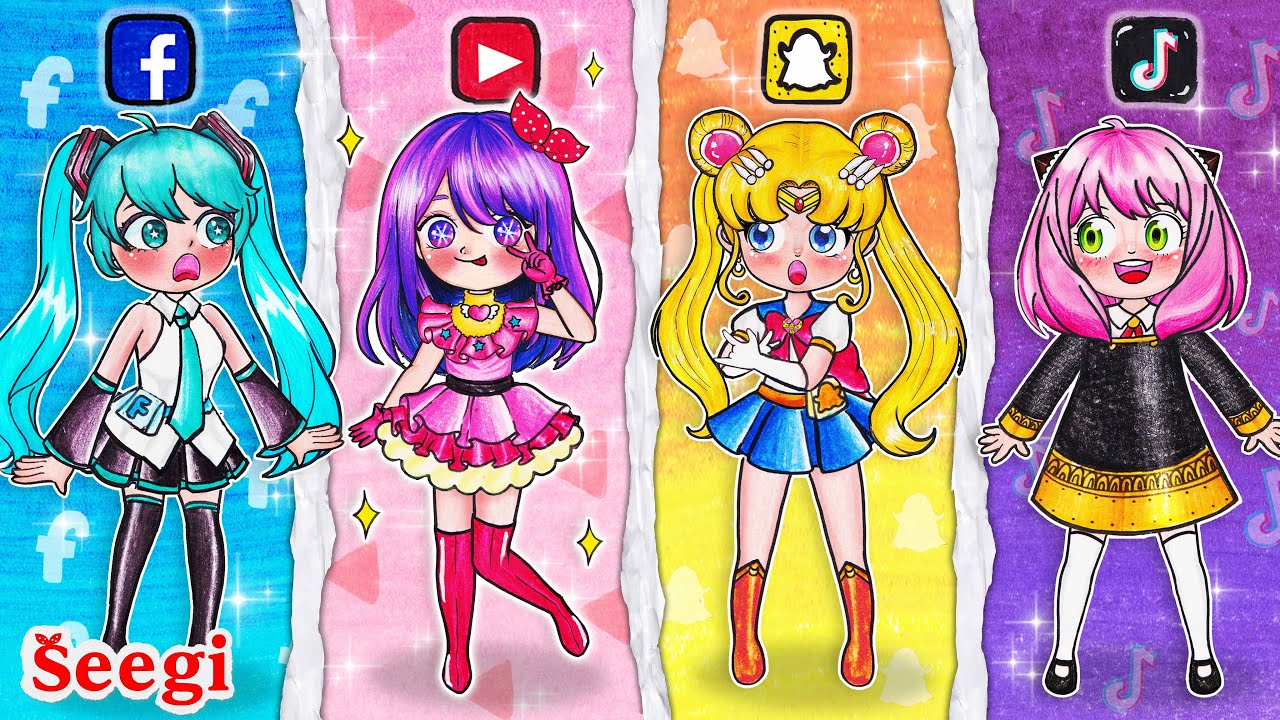 [💜Paper DIY] Spy x Family Oshi no Ko: Trends AI Hoshino Makeup 🎀| Seegi ...