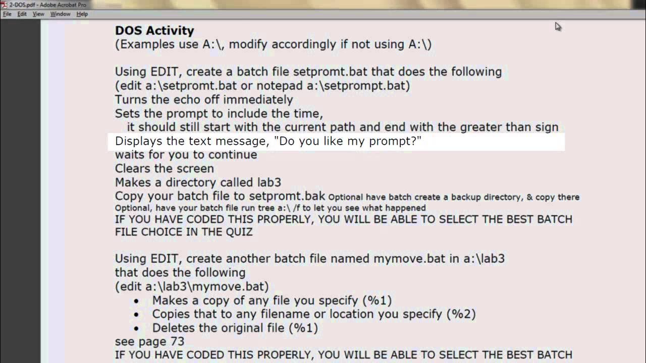 Command prompt batch file examples - YouTube