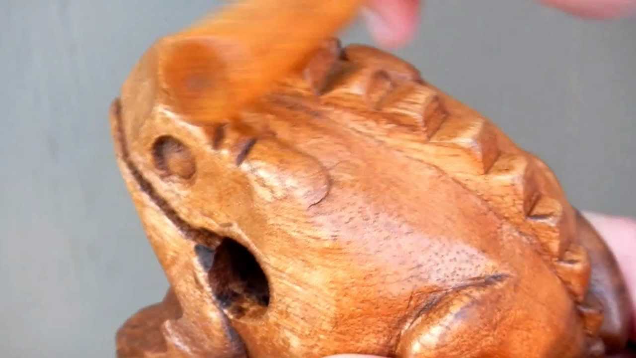 Large Wood Handmade Croaking Frog Rasp - YouTube