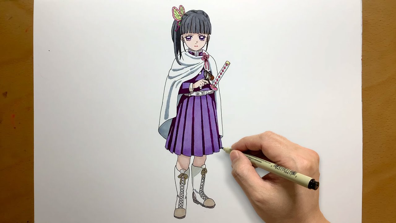 How to draw Kanao Tsuyuri from Demon Slayer I step by step I Easy to ...
