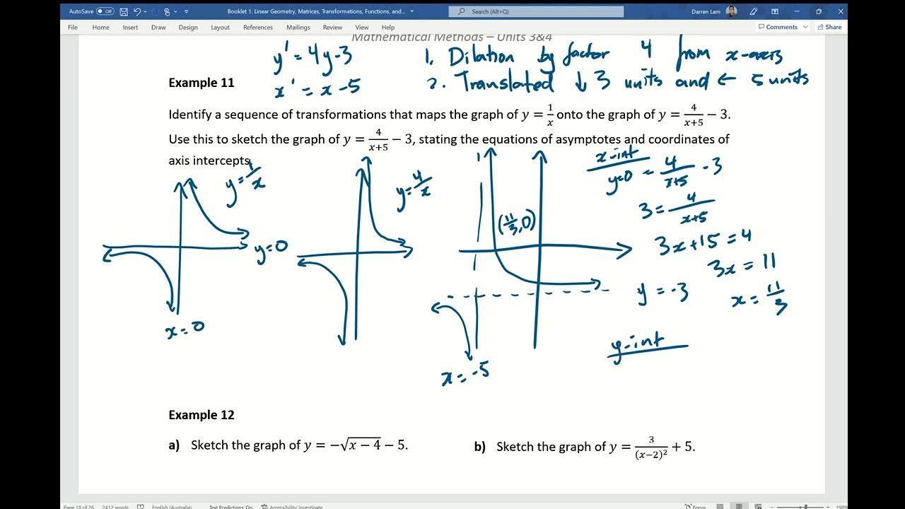 Ex3F & Ex3G Using Transformations to Sketch Graphs & Power Functions with Positive Integer Index ...